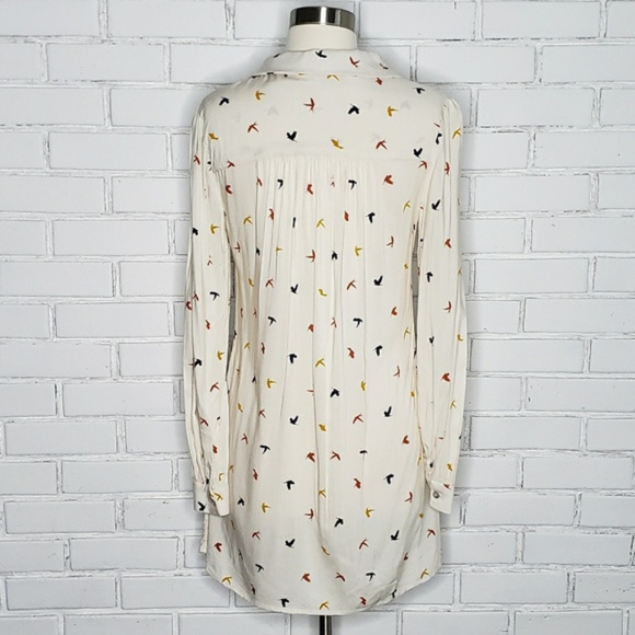 living doll | Tops | Living Doll Cream Colored Bird Tunic | Poshmark